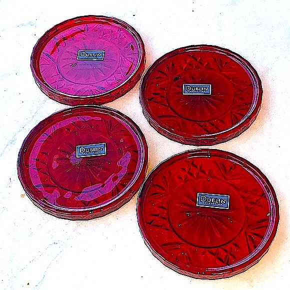 Godinger | Dining | Godinger Dublin Red Crystal Coasters Set Of 4 Shannon | Poshmark